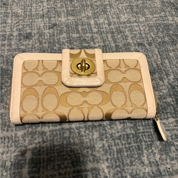 Coach | Bags | Coach Beige And Cream Womens Wallet | Poshmark